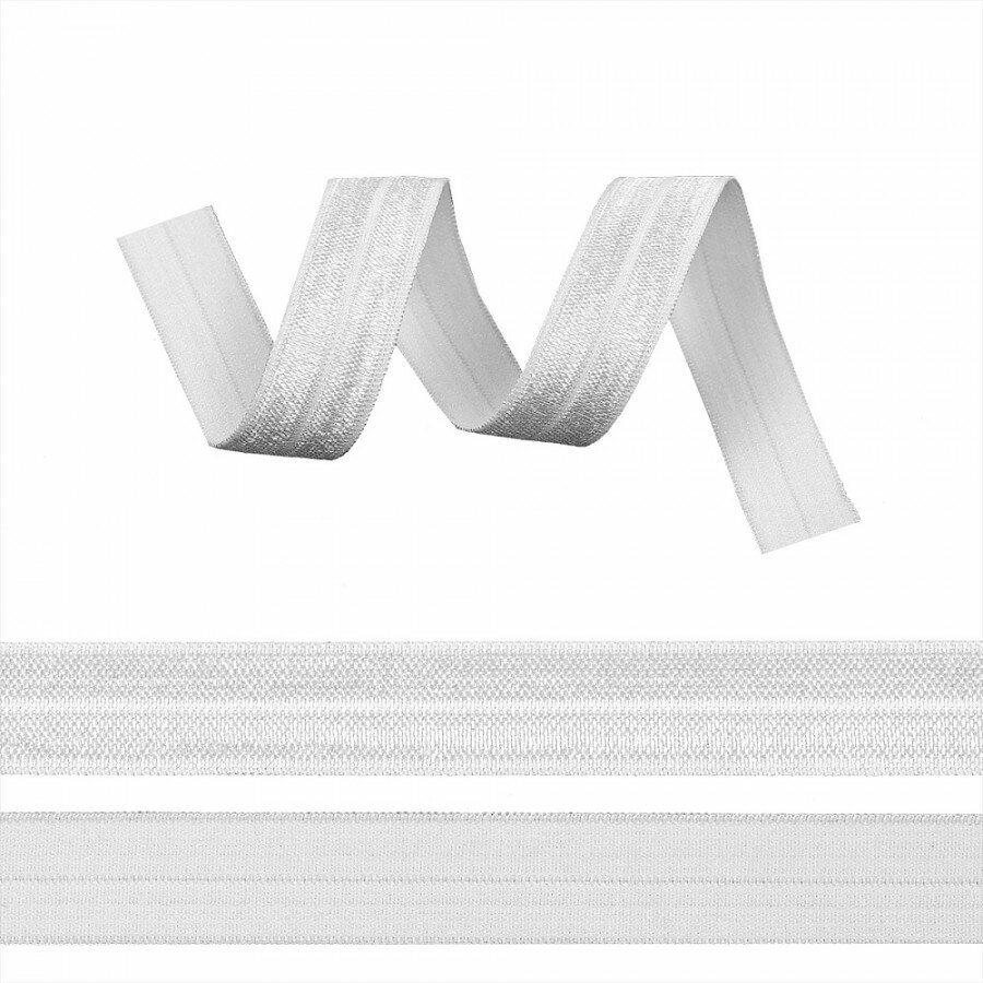 Резинка TBY бельевая (окантовочная блестящая) шир.15мм цв. F101 белый уп.50м