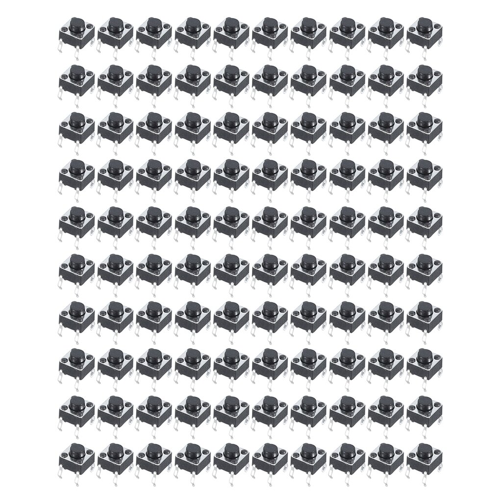 100 шт. 6x6x5 мм 4-контактный тактильный кнопочный переключатель мгновенного действия DIP через отверстие