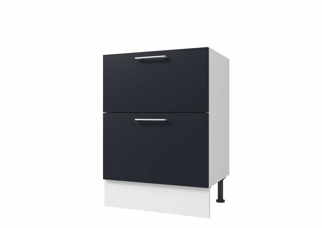 Кухонный модуль Galaxy Стол 80 - 2 ящика, цвет Индиго синий матовый