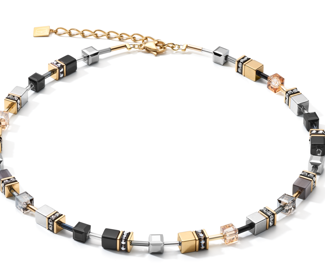 Колье, гематит, Swarovski Zirconia