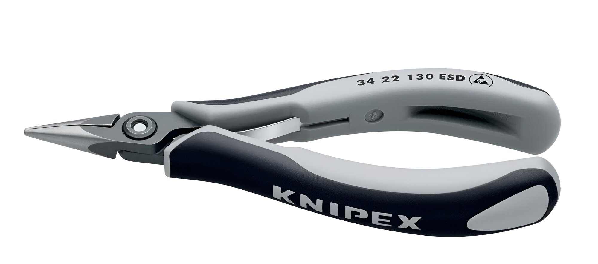 Плоскогубцы KNIPEX захватные прецизионные для электроники ESD, плоскокруглые губки, 130 мм, 2-к антистатические ручки