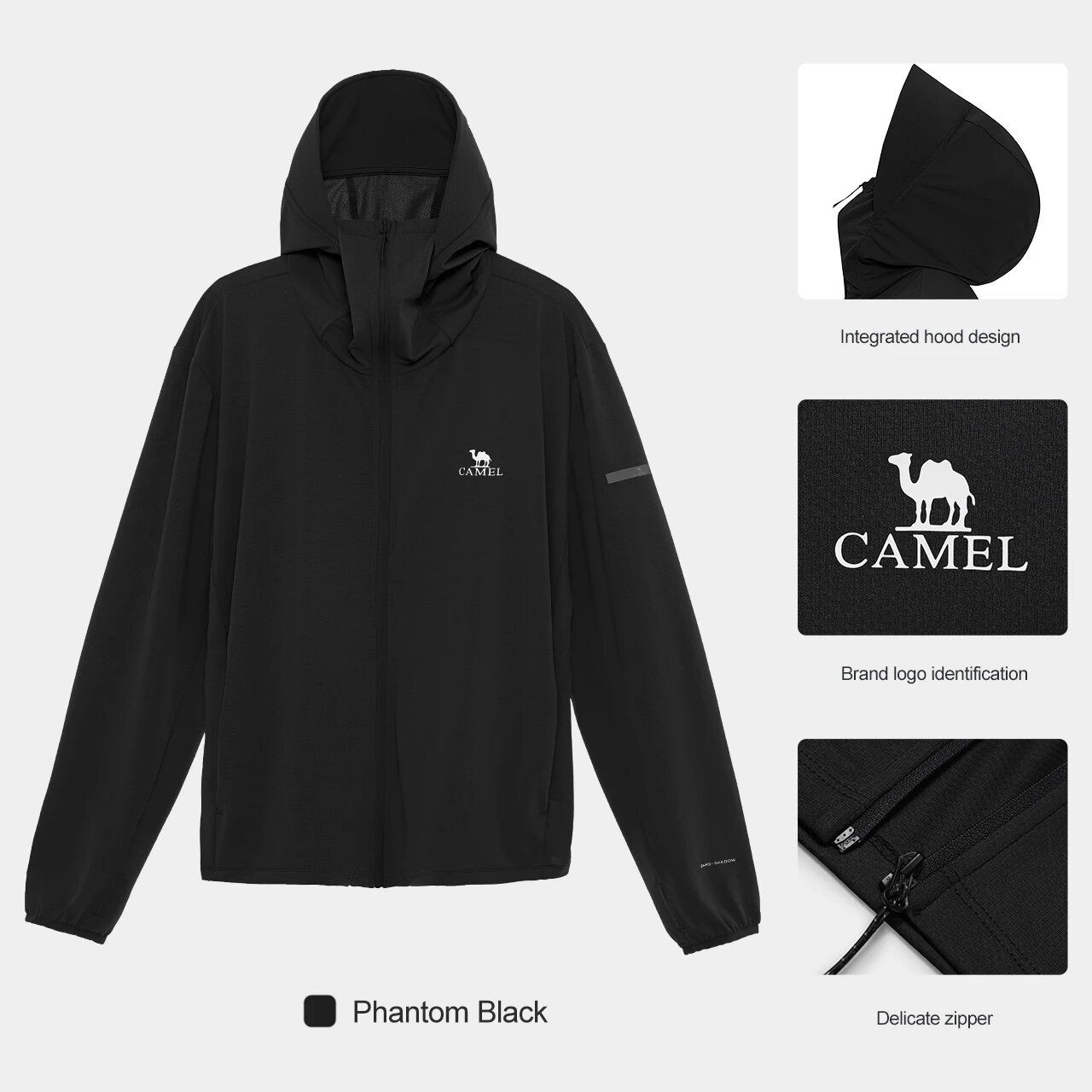 Куртка Golden Camel UPF50+, охлаждающий шелк, черная, мужская, женская