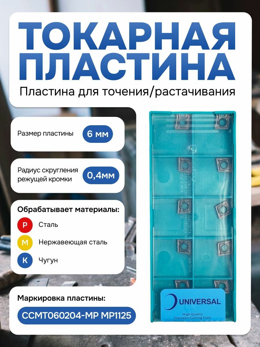 Пластина токарная CCMT060204-MP MP1125