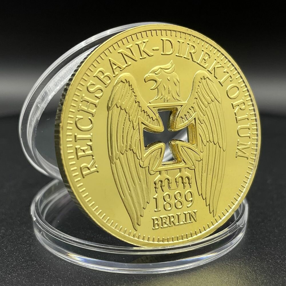 Копия монеты 1899 года Центрального банка Германии времен Второй мировой войны, диаметр 40 мм, вес 30 г