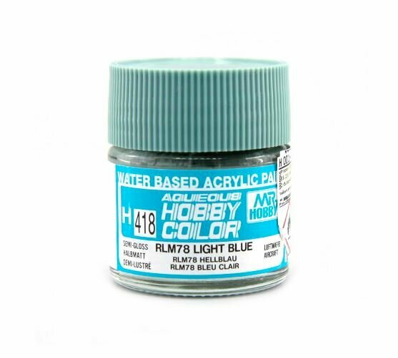 H418 краска водоразбавляемая художественная т. м. MR.HOBBY 10мл RLM78 LIGHT BLUE