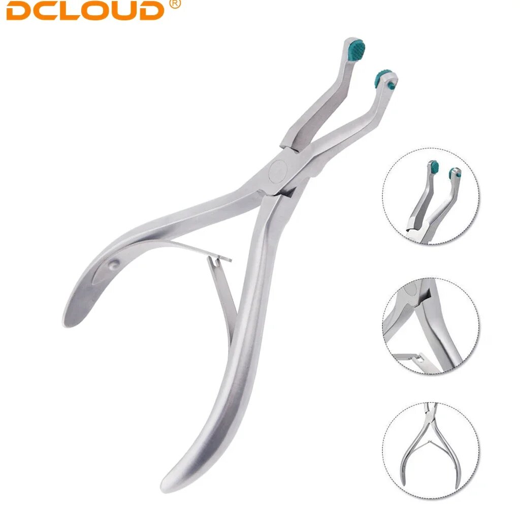 1 шт, плоскогубцы для удаления коронок с зелеными резиновыми зелеными наконечниками, инструменты для временного удаления коронок для стоматолога, инструменты для стоматологии