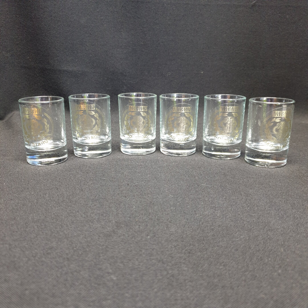 Набор из 6 стопок "Ливны", стекло, деколь, d 4 см, h 7 см, V 50 мл, Россия