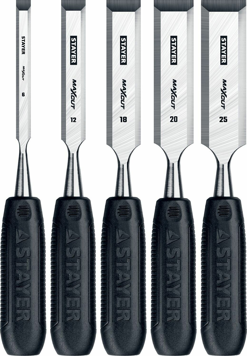 Набор стамесок STAYER 5 шт, для столярныx работ, в пластиковом чеxле