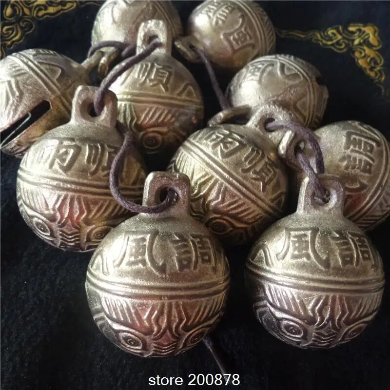 Латунные колокольчики с головой тигра FENG TIAO YU SHUN NBB379 5 шт.