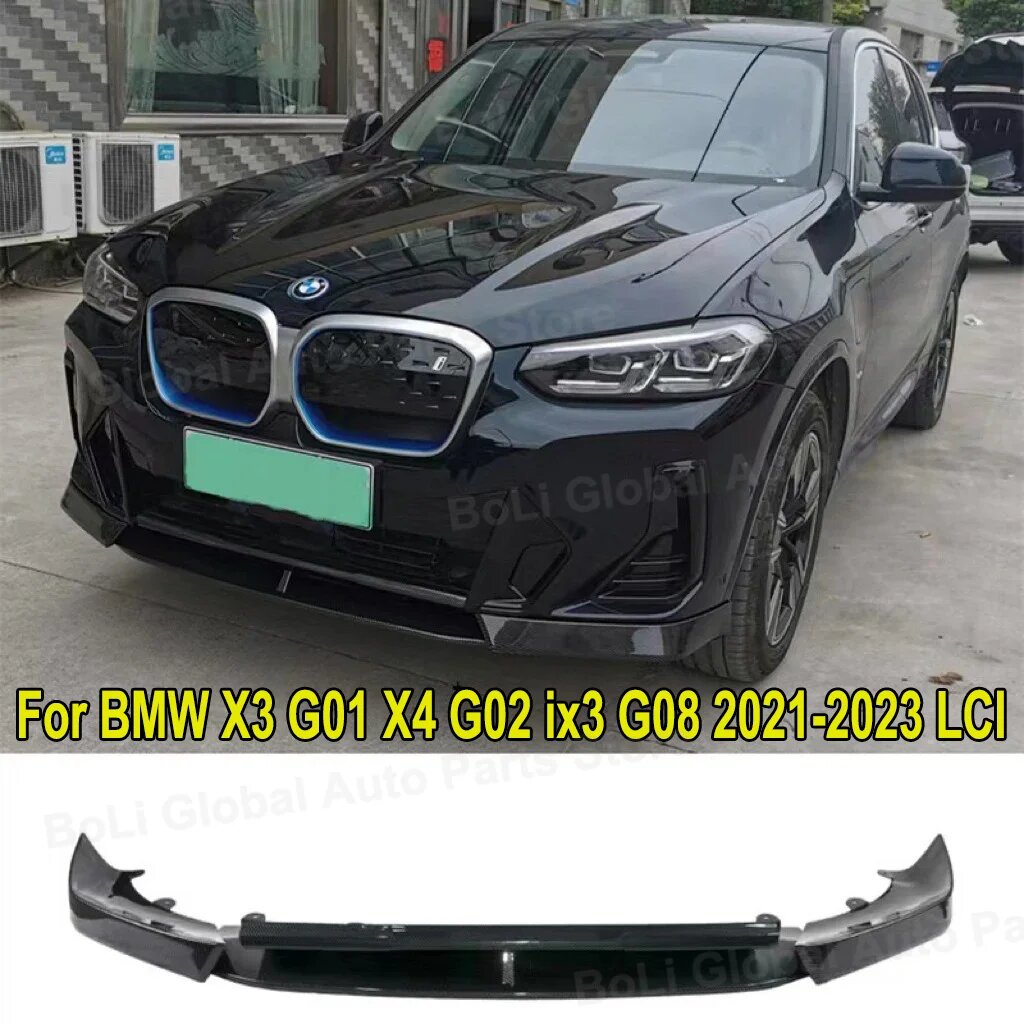 Сплиттер для переднего бампера автомобиля BMW X3 G01 X4 G02 ix3 G08 M 2021-2023 LCI Glossy Black
