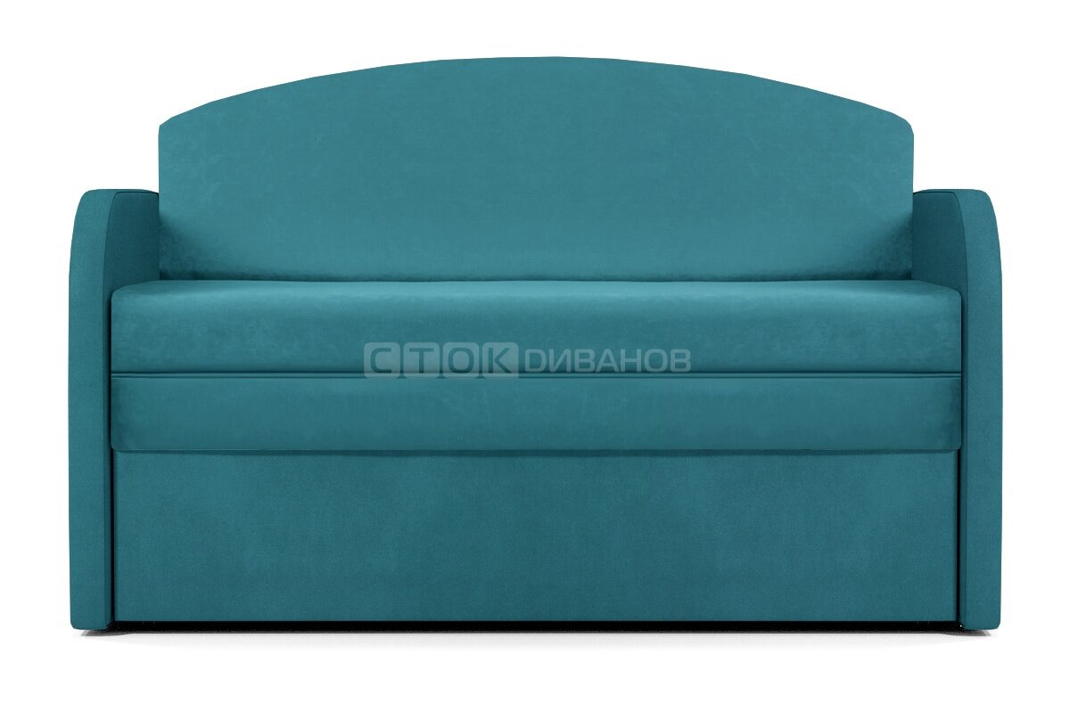Диван Сток Диванов Рекс Atlantic бирюзовый 110 см, механизм выкатной, с ящиком для хранения