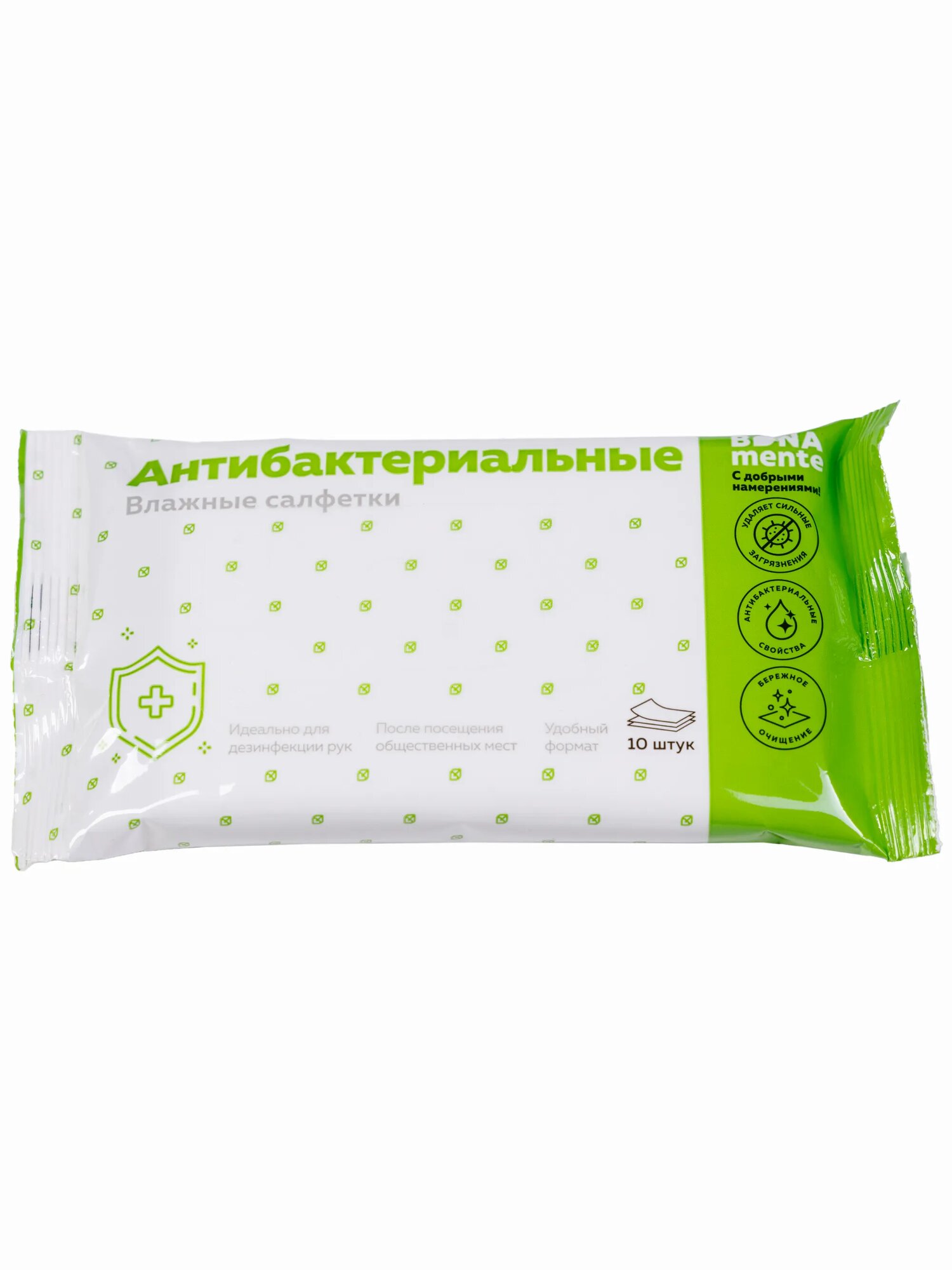 Влажные салфетки Bona Mente, антибактериальные, бережное очищение, №10