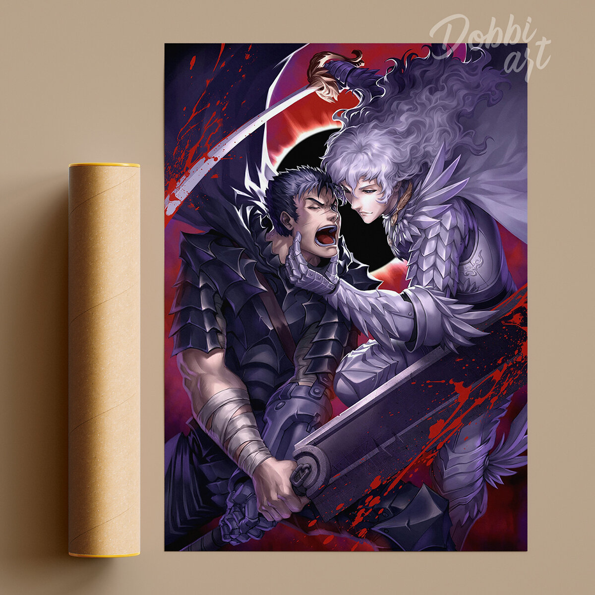 Постер Берсерк 30х40 см без рамы/ Аниме Манга Berserk Гатс Гриффит/ Постер для дома, интерьера, декор на стену/ Плакат интерьерный Аниме, подарок парню, девушке