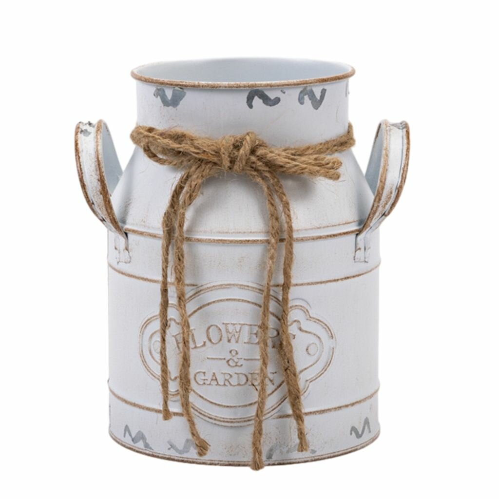 Винтажная декоративная ваза для цветов в деревенском стиле в стиле Шебби-шик из банки из-под молока