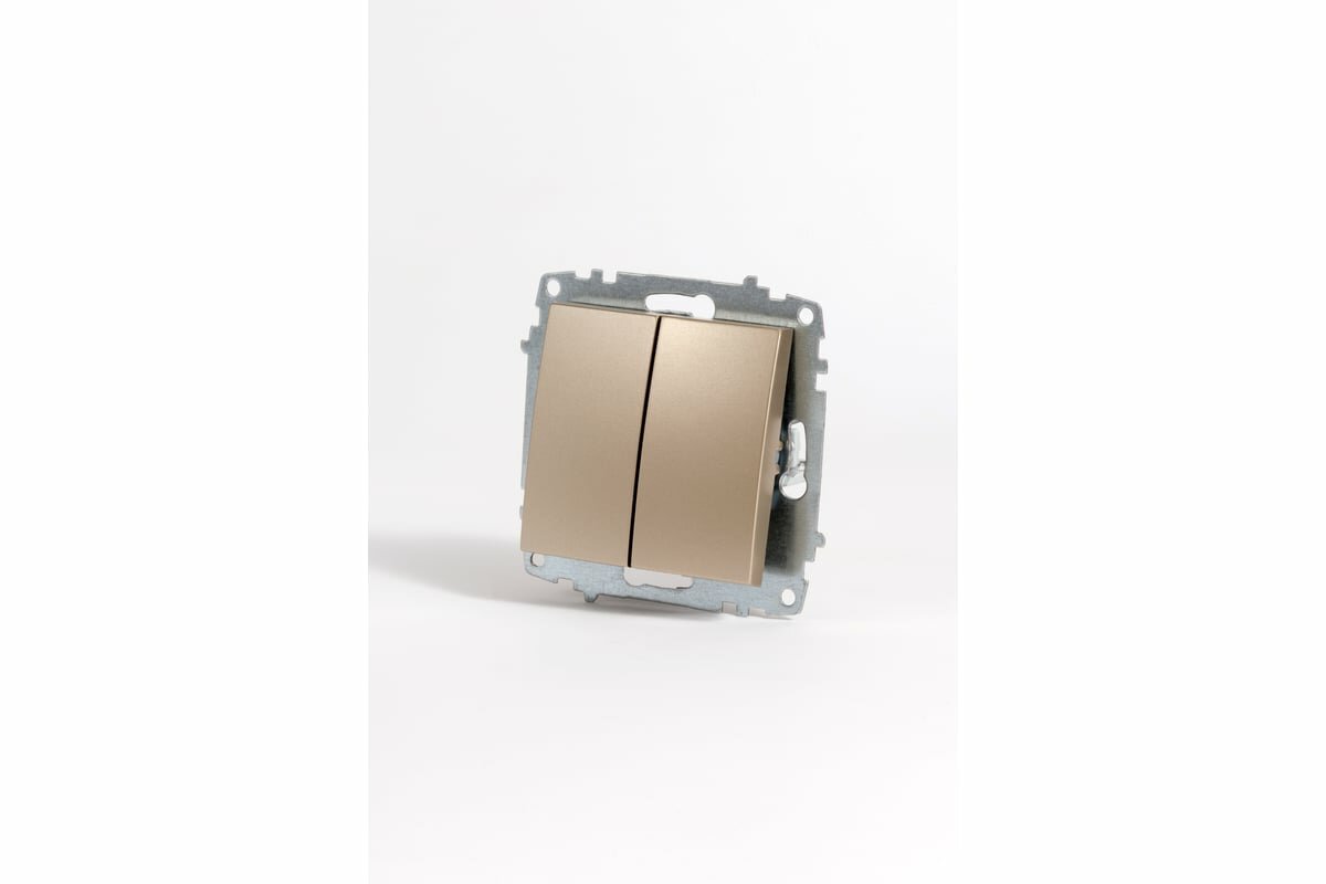 Выключатель Elbi Zena Vega Титан двухклавишный 609-011400-202 без рамки 1шт