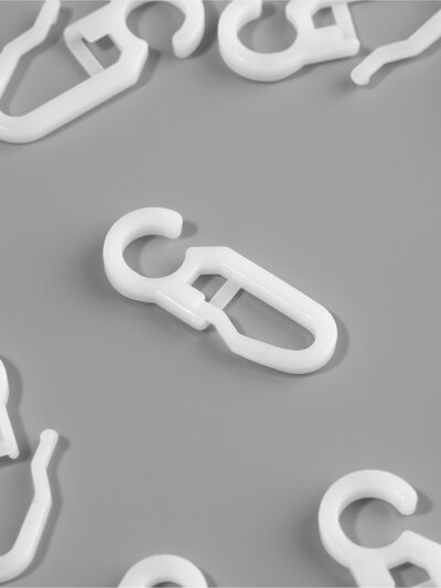 Крючок для штор, 3.2×1.5 см, 100 шт, белый