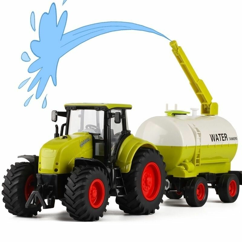 Модель трактора для фермы: съемные детали, возможность полива и транспортировки
