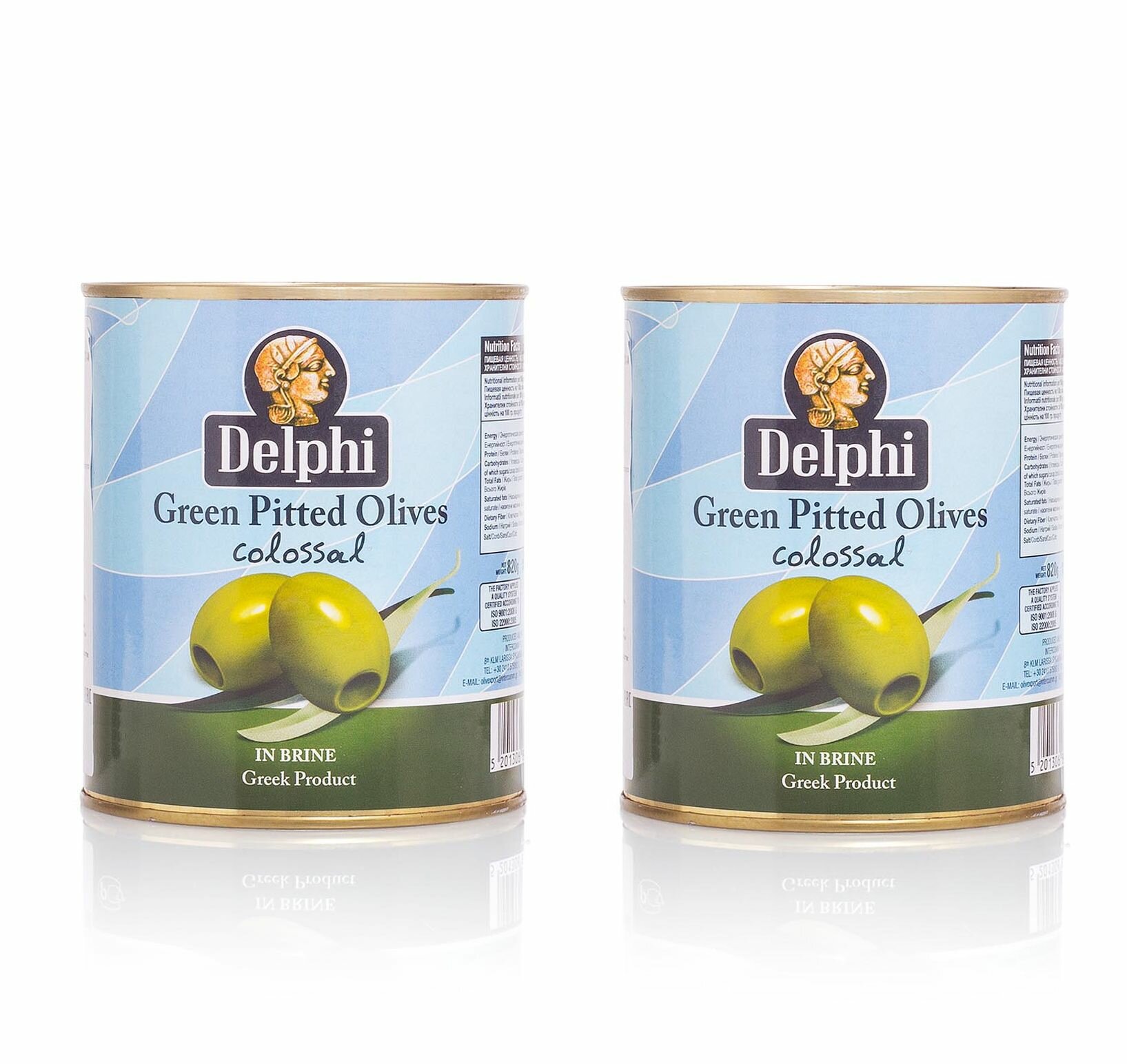 Delphi Food оливки без косточки Colossal в рассоле 2 банки по 820 гр