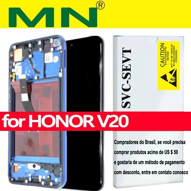 Оригинальный сменный дисплей 6,4 дюйма для Huawei Honor View 20 V20, ЖК-дисплей с V20 Black Frame