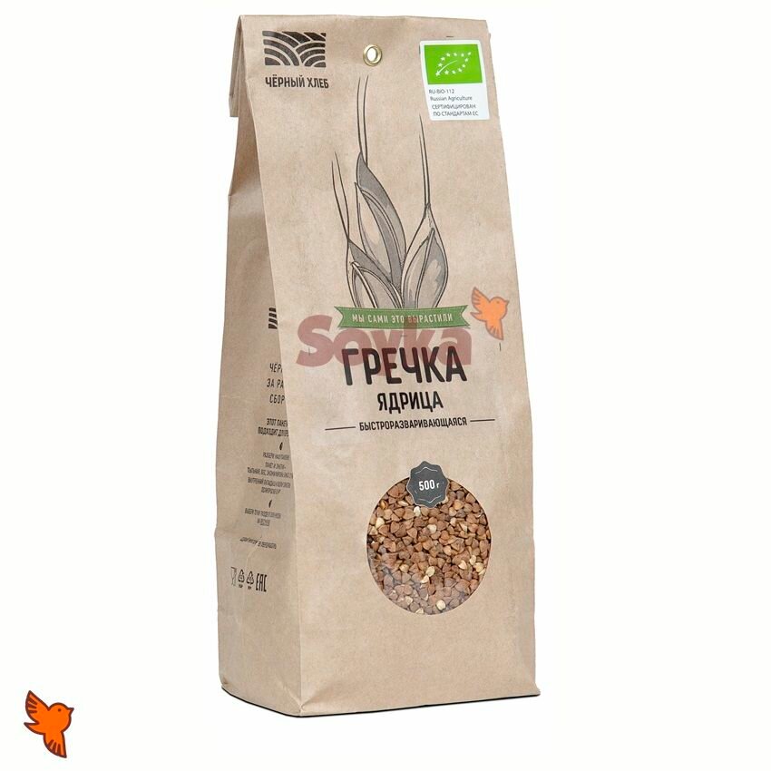 Крупа гречневая ядрица Черный Хлеб, 500г