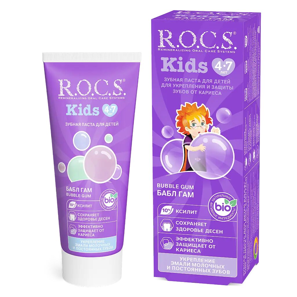 R.O.C.S. Kids Зубная паста для детей 4-7лет 45 г 1 шт