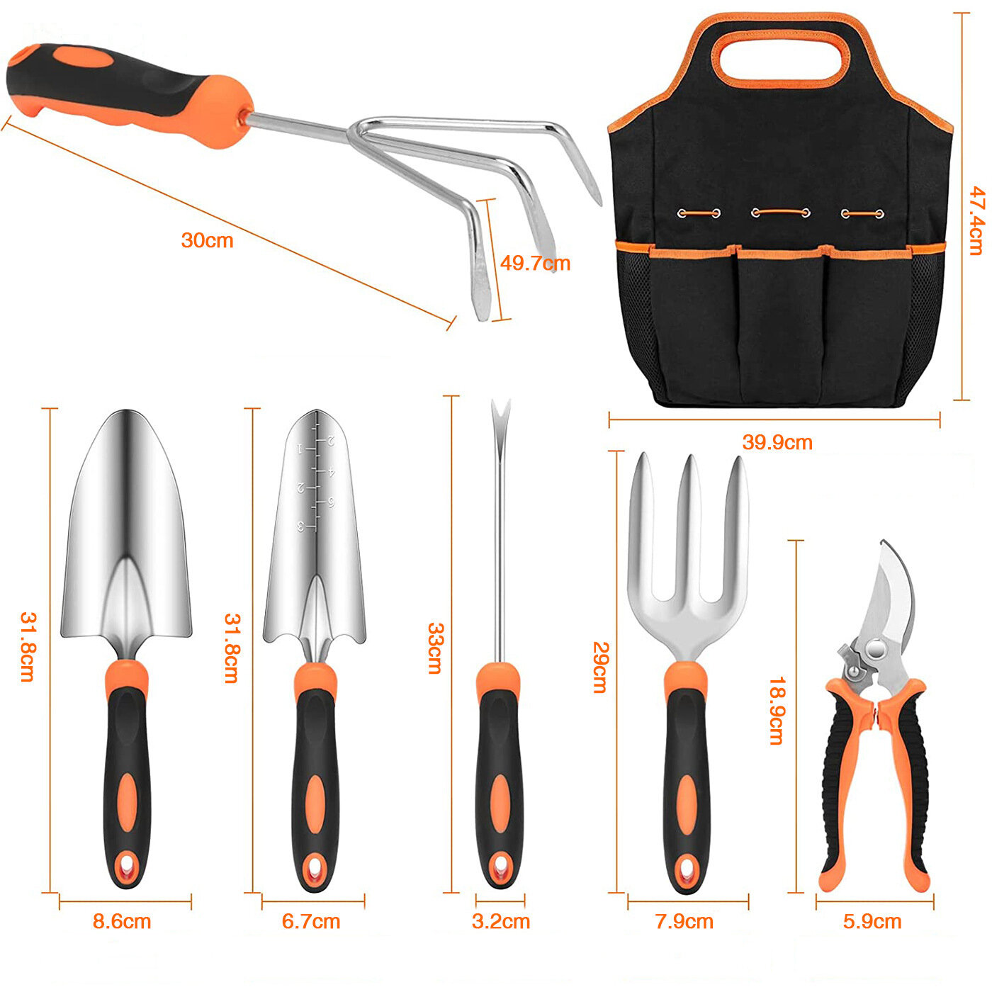 Набор садовых инструментов с сумкой / набор для сада и огорода