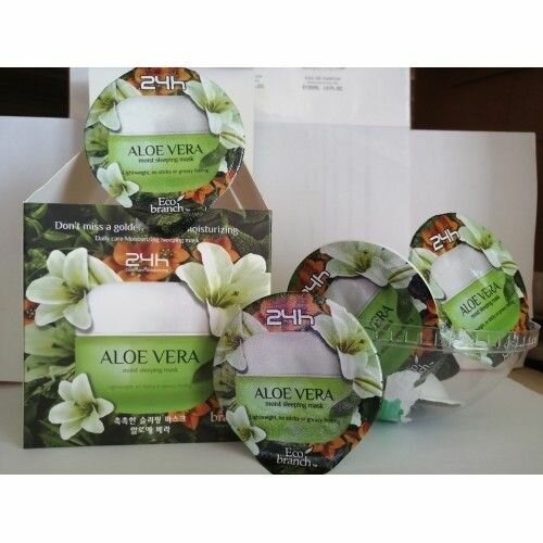Eco Branch ночная маска с алое вера, Aloe Vera Moist sleeping mask
