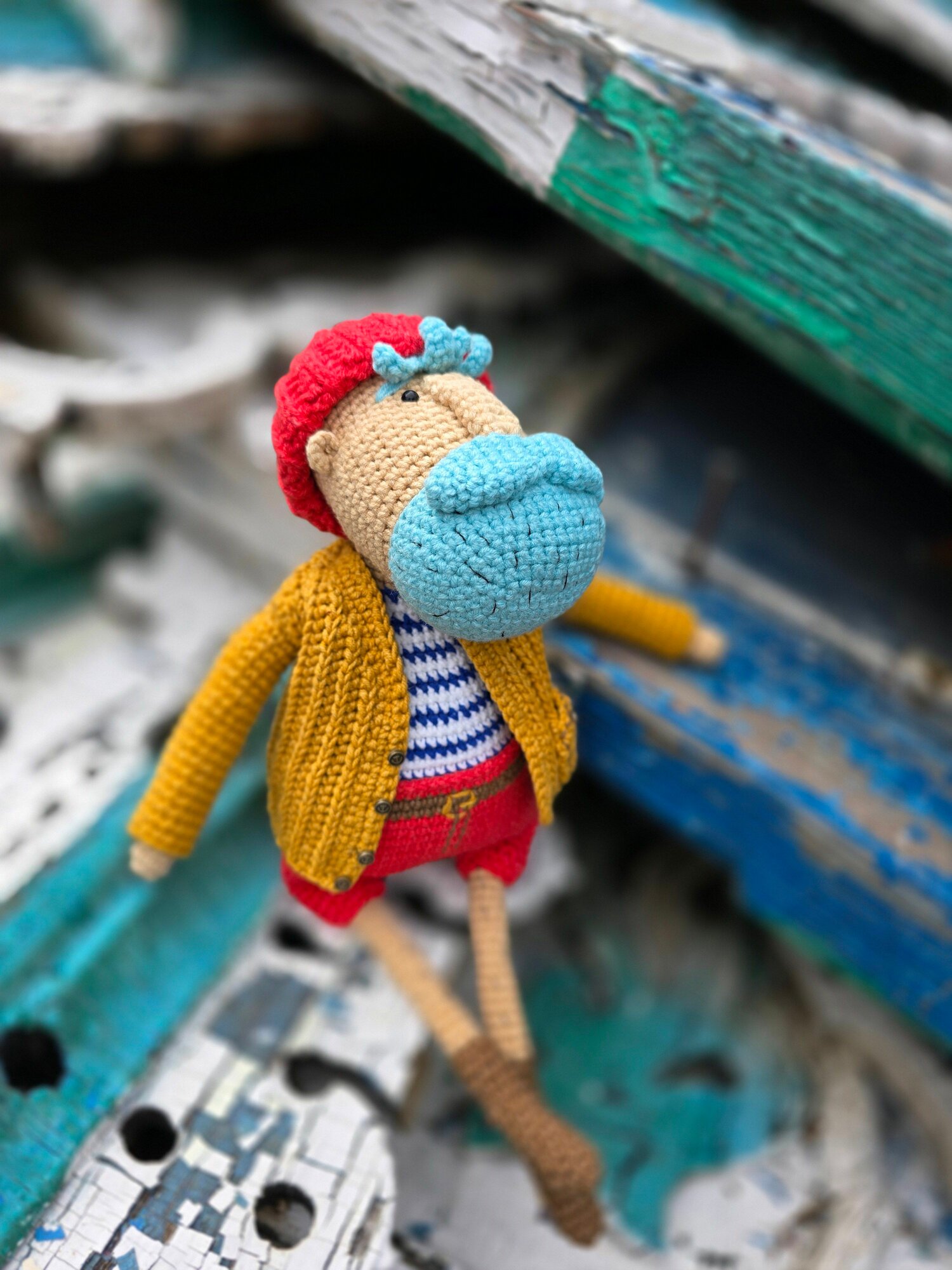 Моряк вязаный/ морской персонаж, морячок