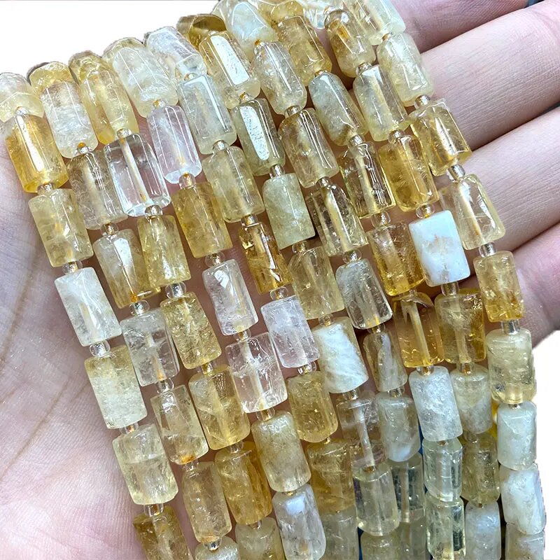 Бусины из желтого цитрина LUOMAN XIARI 7.5inch 15pcs