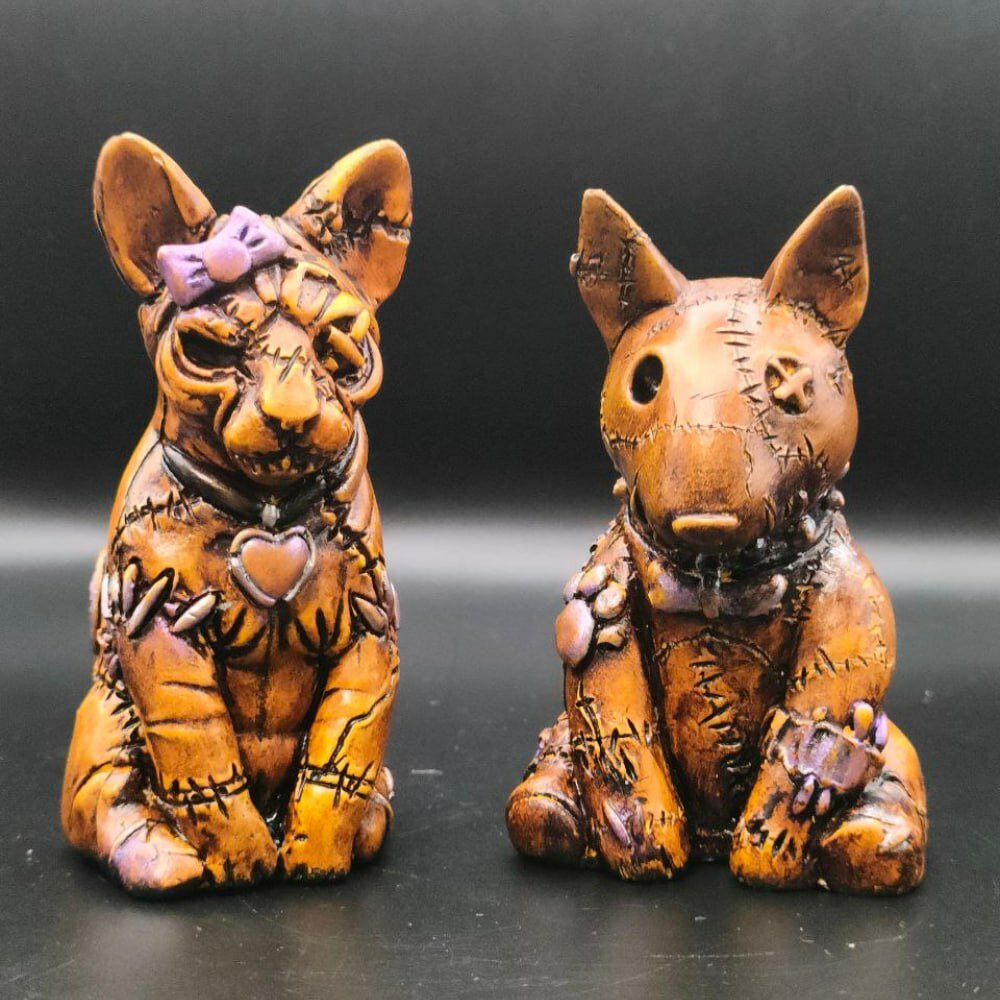 Набор статуэтка Кошка сфинкс, собака бультерьер
