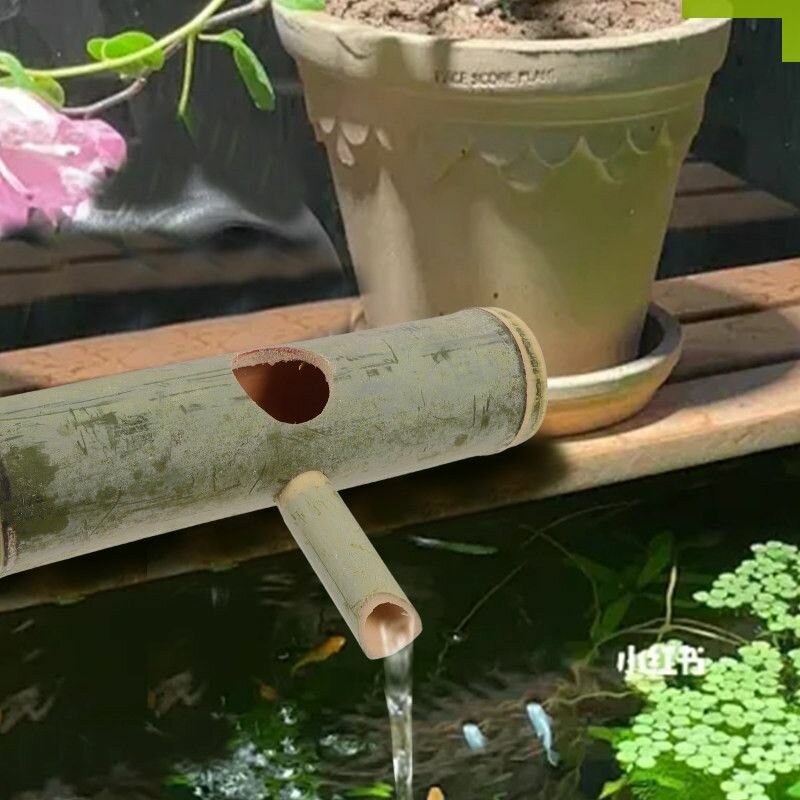 Зеленая фонтанная декорация для дома, креативная водная уличная садовая бамбуковая трубка, украшения, безрамный домашний питомец 31.50X16.00X8.00CM