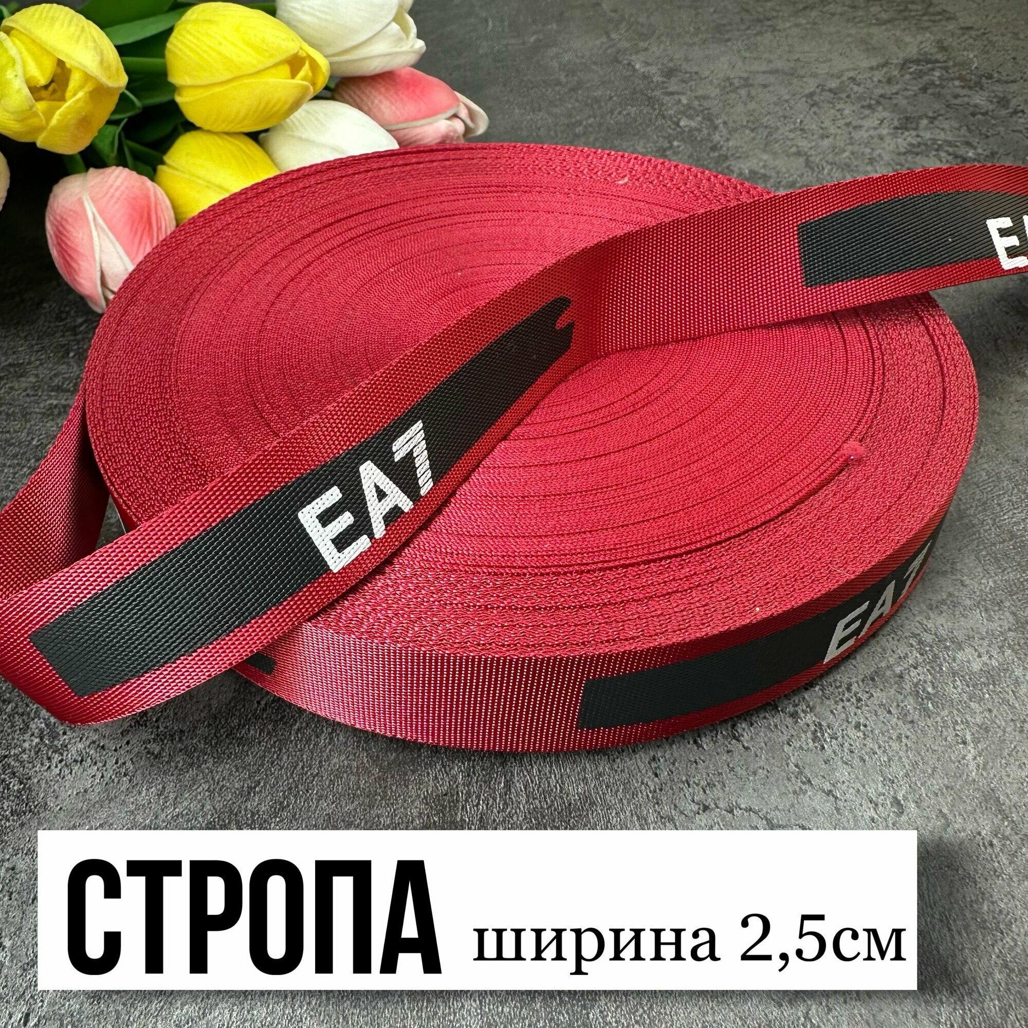 Стропа отделочная, ширина тесьмы 2,5см/5 метров в упаковке