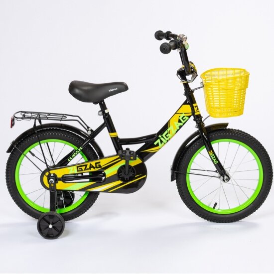 Детский велосипед Zigzag 14" CLASSIC черный/желтый