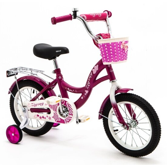 Детский велосипед Zigzag 14" GIRL малиновый
