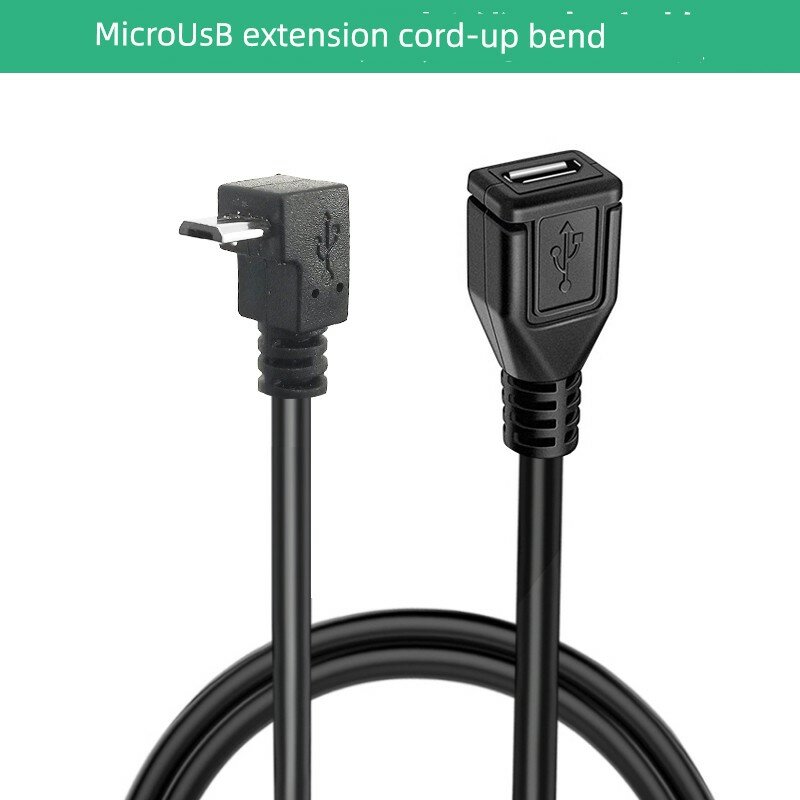 Удлинительный кабель Micro USB (штекер-гнездо) для Android, угловой на 90 градусов, для передачи данных и зарядки, для