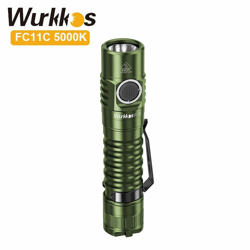 Ywy. горячиеWurkkos FC11C Перезаряжаемый светодиодный фонарик 1200LM Портативный рабочий фонарь Зеленый 5000K
