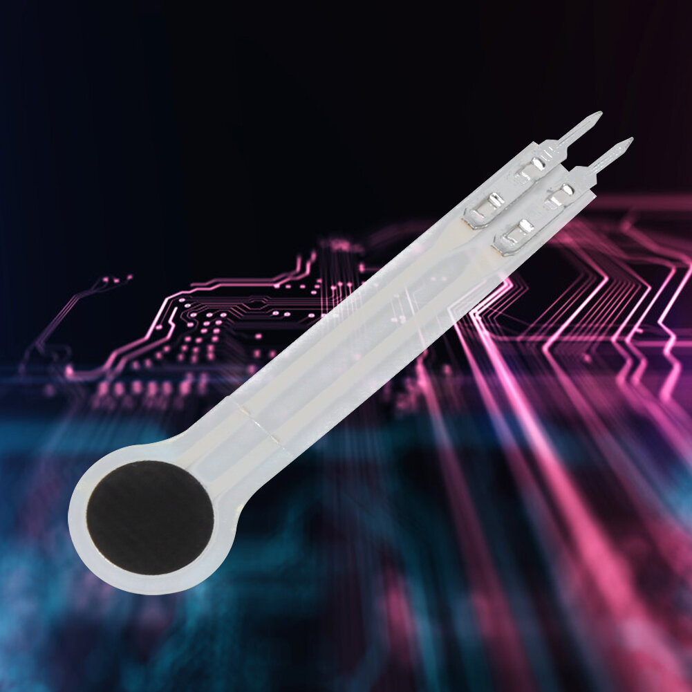 Датчик давления тонкопленочный чувствительный к силе DF9-40 для бытовой электроники умного дома, материал пластик, цвет как на изображениях, толщина диапазон 500г/1.10Ib, точка отклика 20г, срок службы >1 млн циклов, начальное сопротивление >10МΩ (без