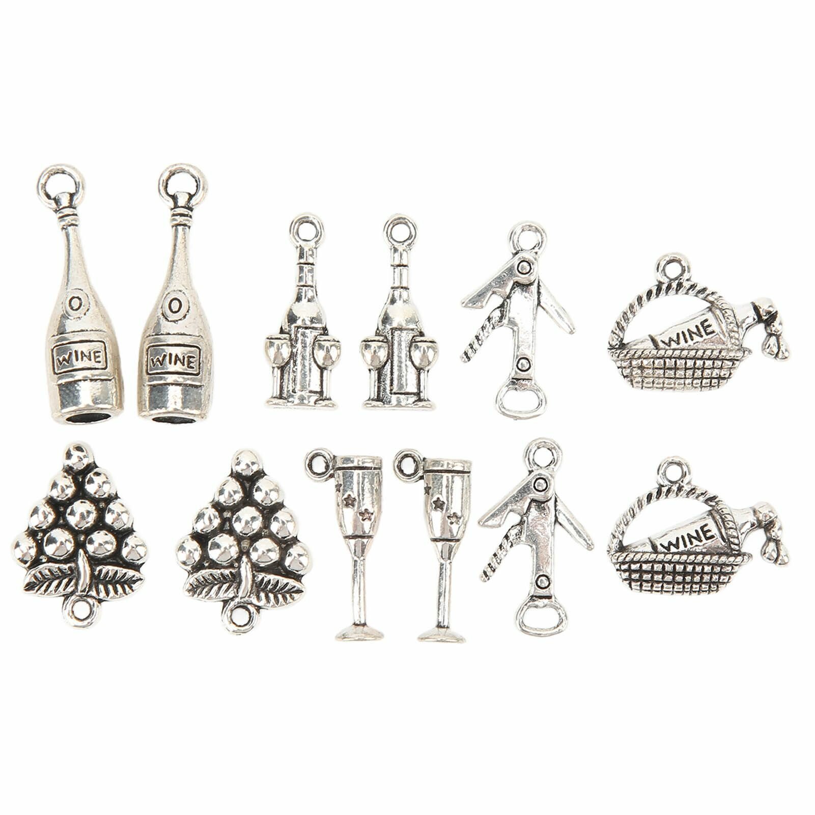 12 шт. подвески в виде бутылки вина, винтажные серебряные подвески-подвески для украшений сделай сам , ювелирные изделия ручной работы