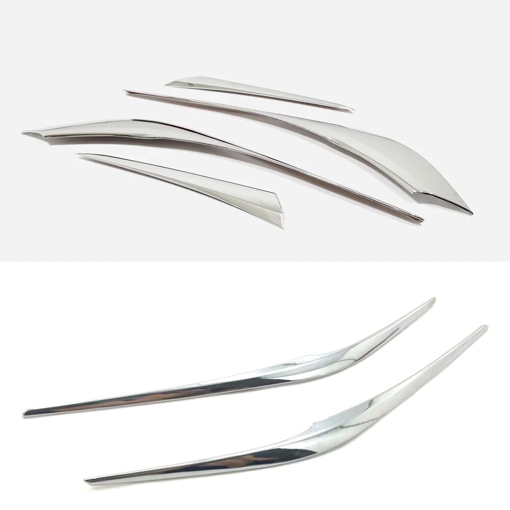 Для Mazda CX-5 CX5 KF 2017 2018 2019 2020 2021 ABS хромированная передняя фара автомобиля, крышка для бровей, задняя лампа, накладки на век, аксессуары Silver All 6pcs