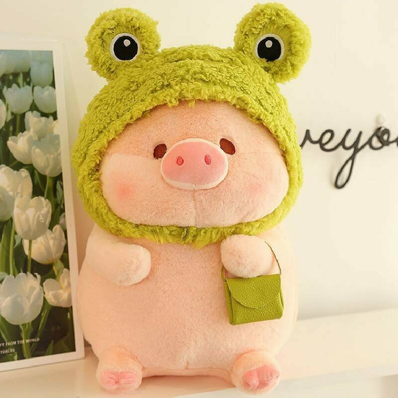 Cheerful lulu pig plush doll with short plush material ideal for cuddling and decoration