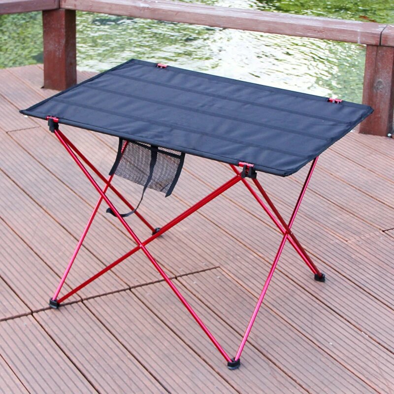 Складной стол для кемпинга красный 76x56x52 см