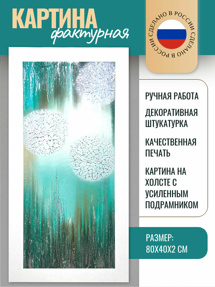 Картина декоративная фактурная Династия 12-431-3 Одуванчики Серебро- без багета, ч.3