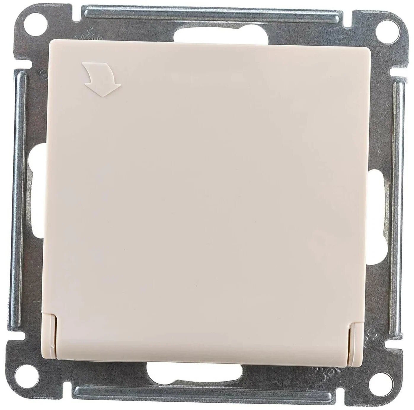 Розетка с заземлением, со шторками, с крышкой, 16А, в сборе с рамкой ATN000246 SE AtlasDesign Беж