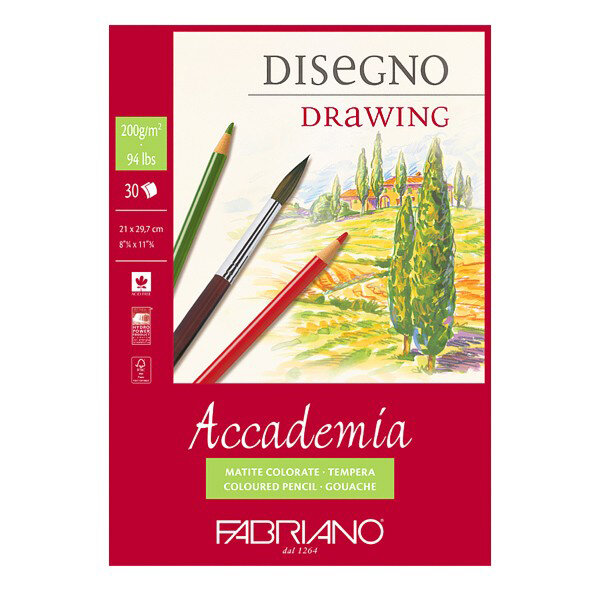 Fabriano Accademia скетчбук альбом 200 г/м2 A4 21x29.7 см склейка с одной стороны 30 л