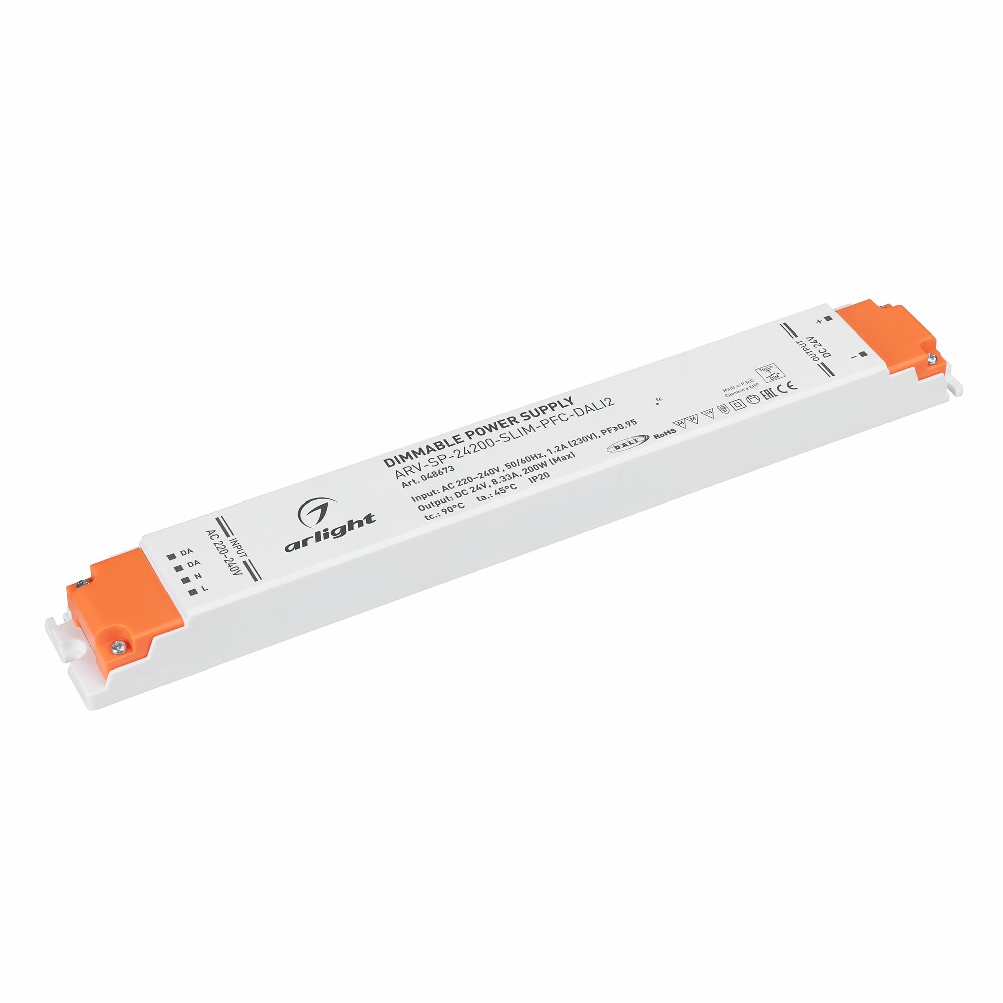 Блок питания ARV-SP-24200-SLIM-PFC-DALI2 (24V, 8.33A, 200W)
