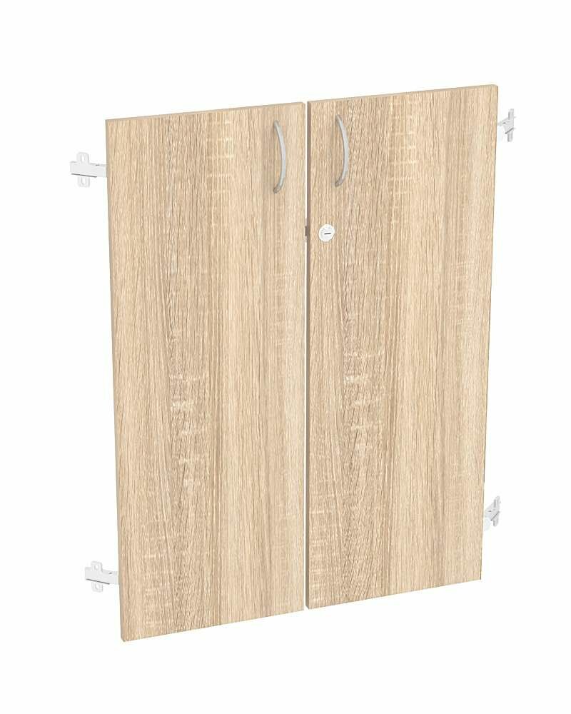 Комплект дверок для стеллажа 810*600 с фурнитурой, Дуб Золотистый