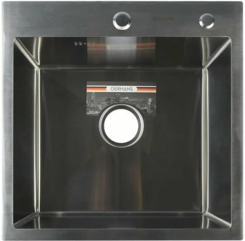 Кухонная мойка из нержавеющей стали с PVD покрытием Gerhans K35050B графит