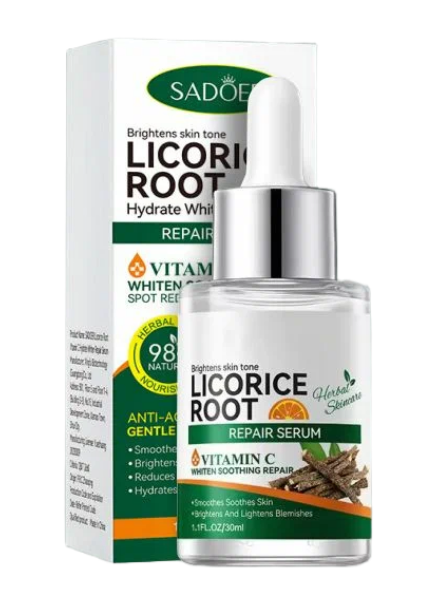 Сыворотка для лица Sadoer с витамином С и экстрактом из корня солодки 30 мл 2 шт.
