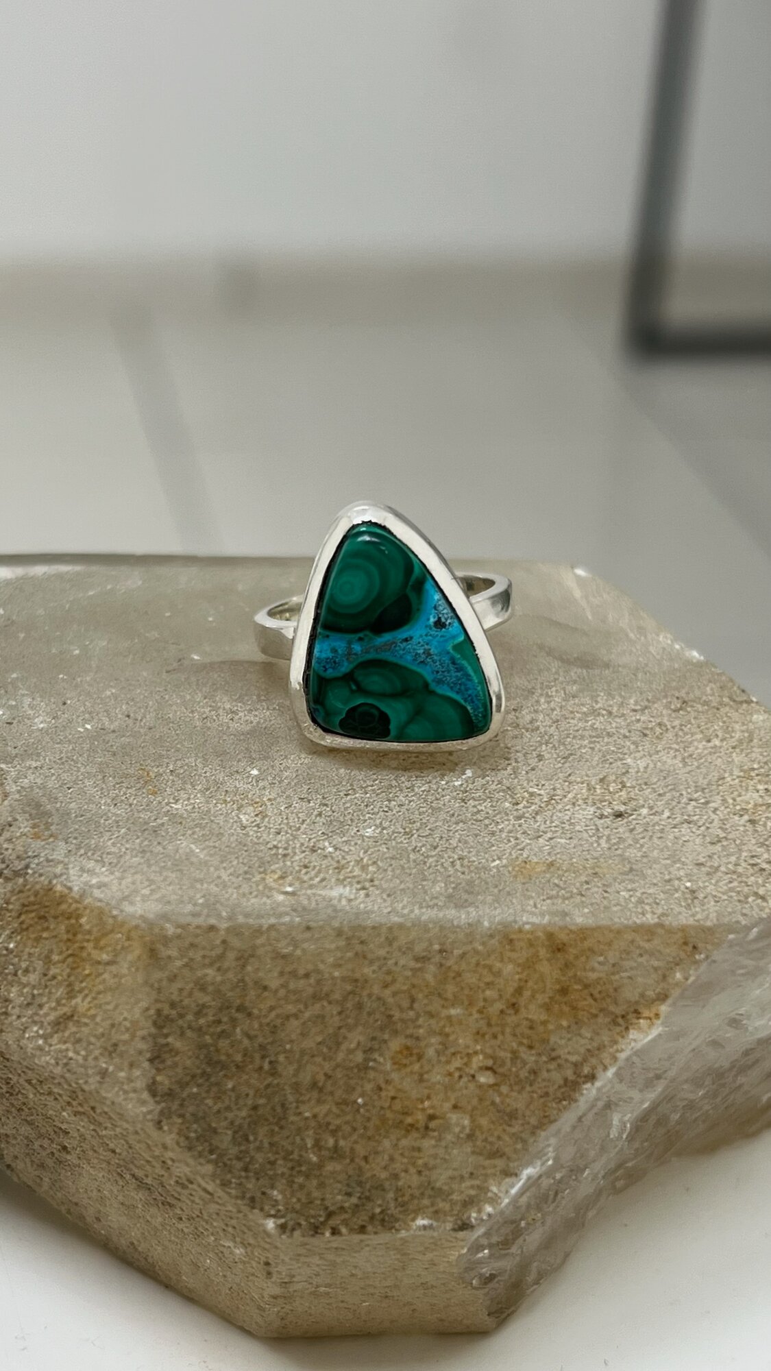 Кольцо-кулон, малахит, хризоколла