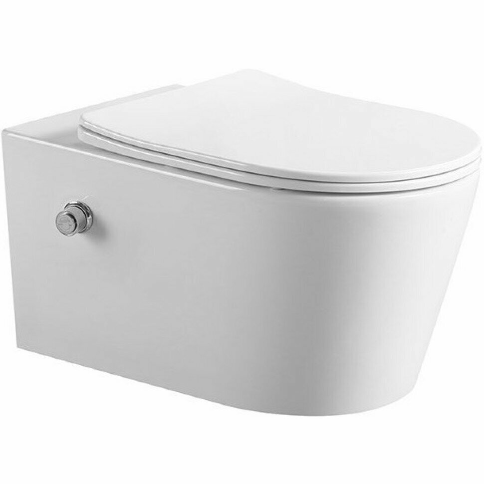 Унитаз подвесной безободковый с функцией биде Art&Max Zoe AM9322C1CHR (без сиденья)